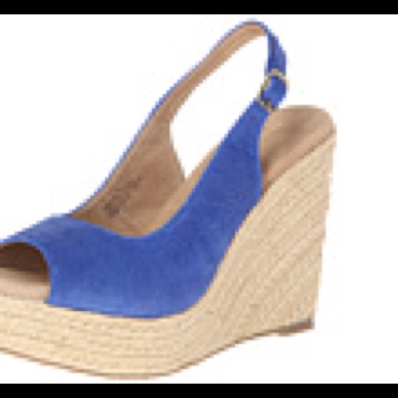 Volatile | Shoes | Volatile Fifi Blue Leather Upper Wedge Size 8m ...